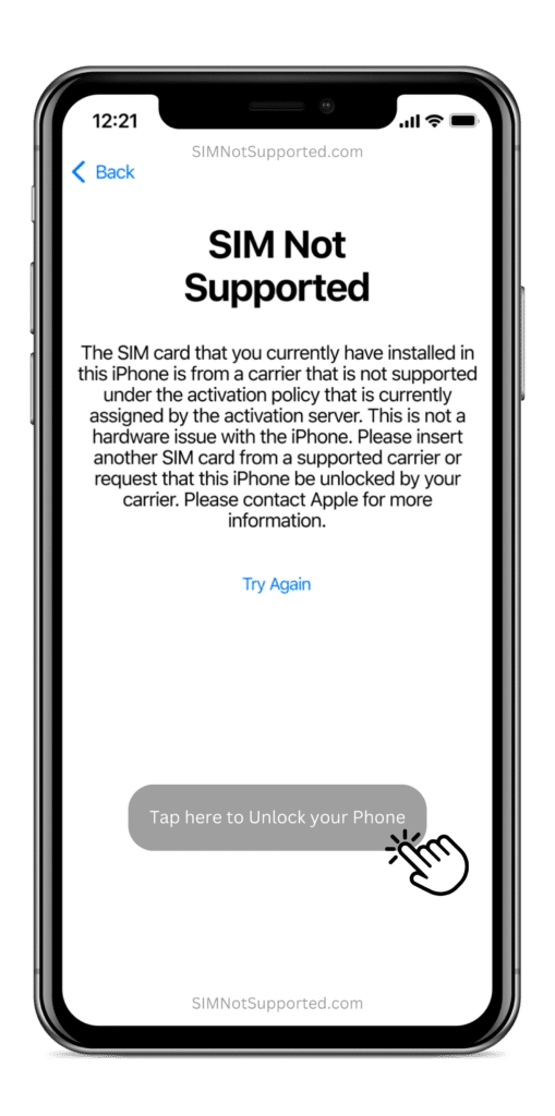 Home - SIM Not Supported Unlock